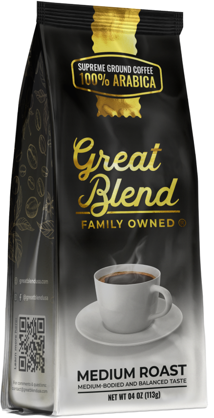 100% Arabica Medium Roast Gourmet Coffee 4oz | Great Blend